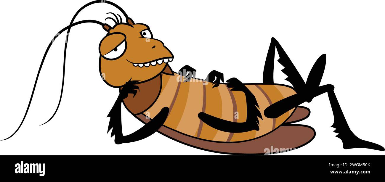 Funny cute cockroach icon cartoon vector. Creepy scared. Animal bug ...