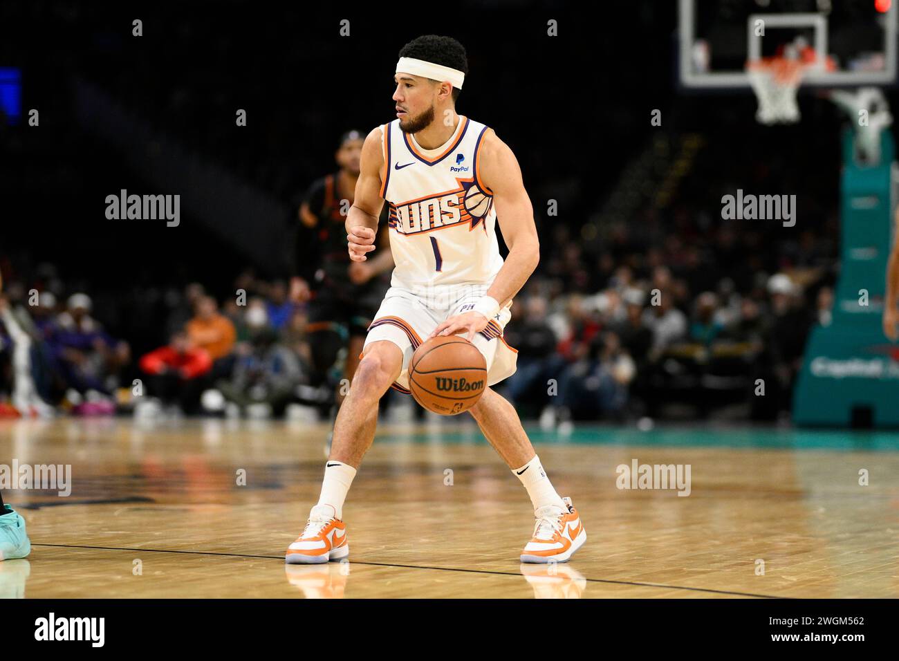 Phoenix Suns guard Devin Booker (1) in action during the second half of ...
