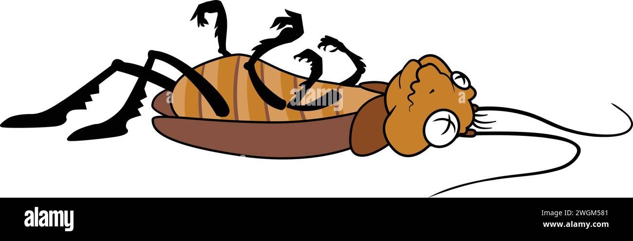 Dead cockroach insect icon cartoon vector. Home bug. Pest funny control ...