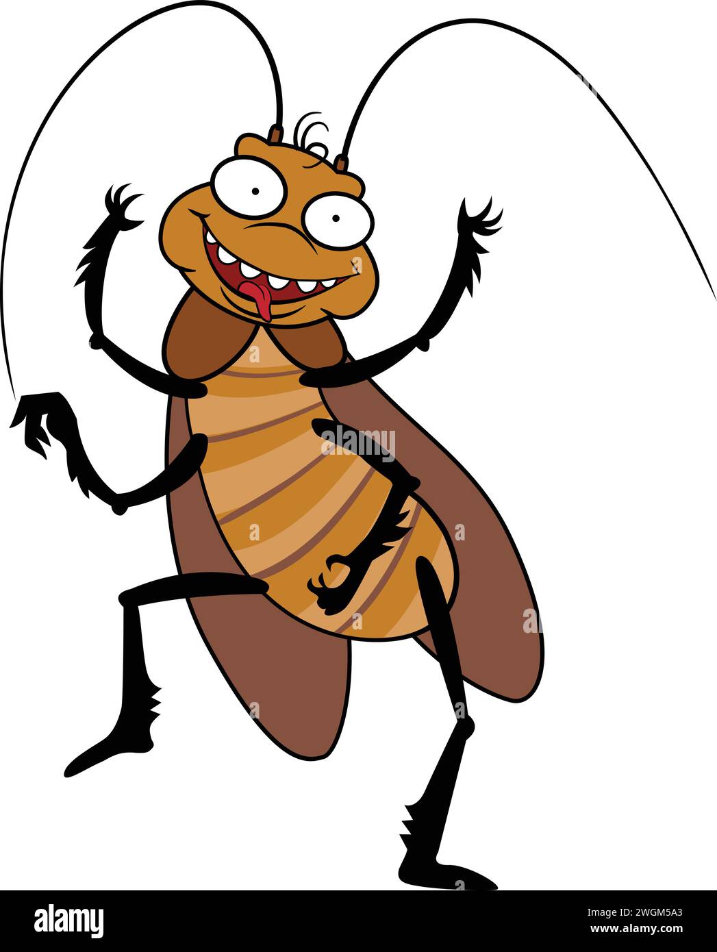 Dancing cockroach icon cartoon vector. Biology insect. Antenna nature ...