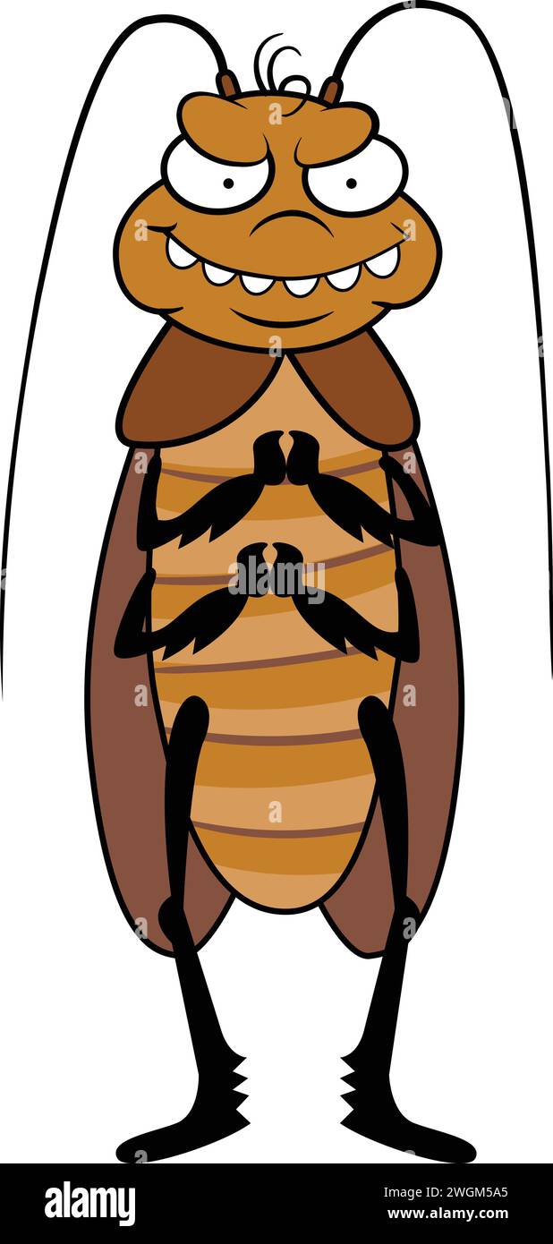Ready scared cockroach icon cartoon vector. Insect bug. Dead creepy ...