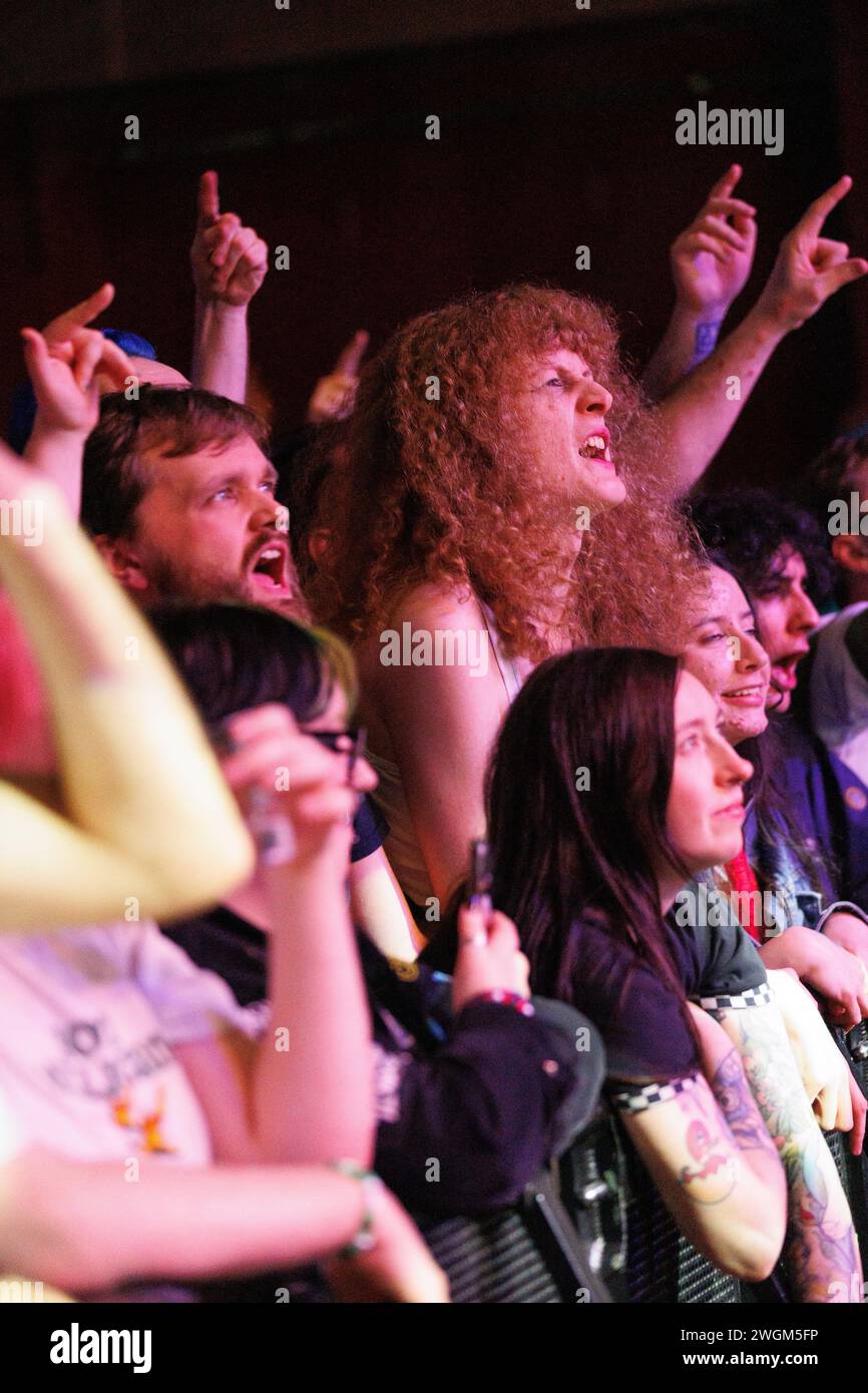 Music fans in the audience at a concert in the United Kingdom, February ...
