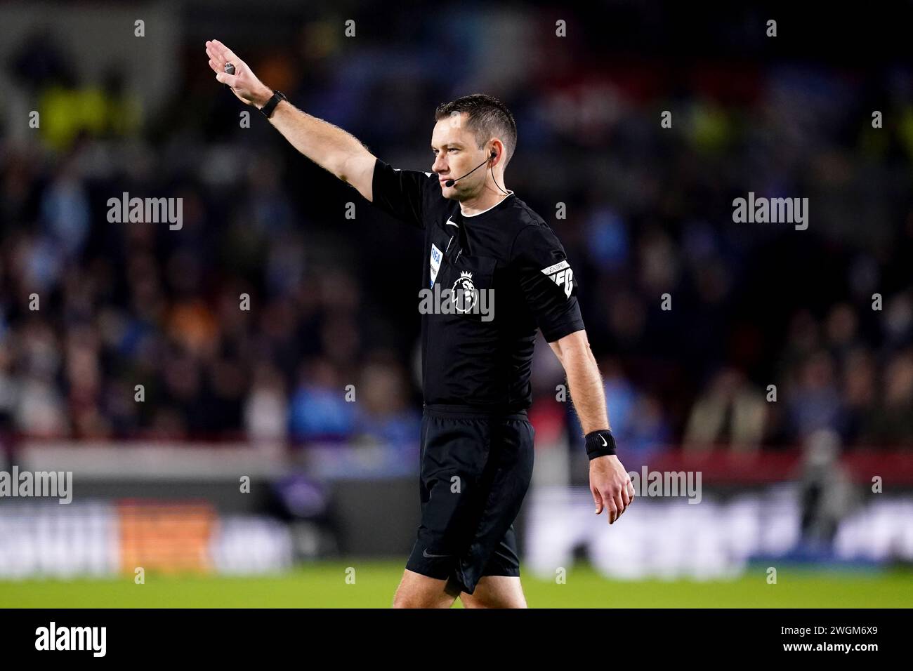 Jarred Gillett, referee during the Premier League match at the Gtech ...