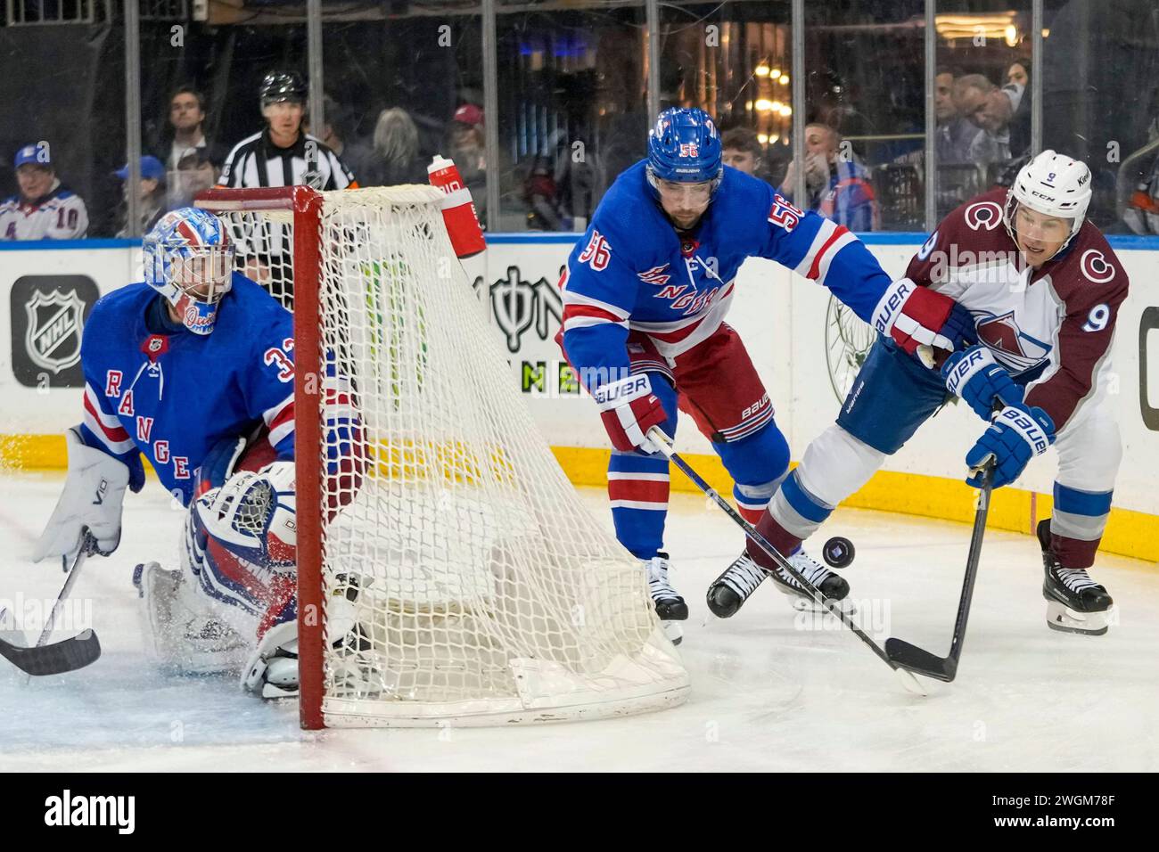 New York Rangers goaltender Jonathan Quick (32) watches as Rangers ...
