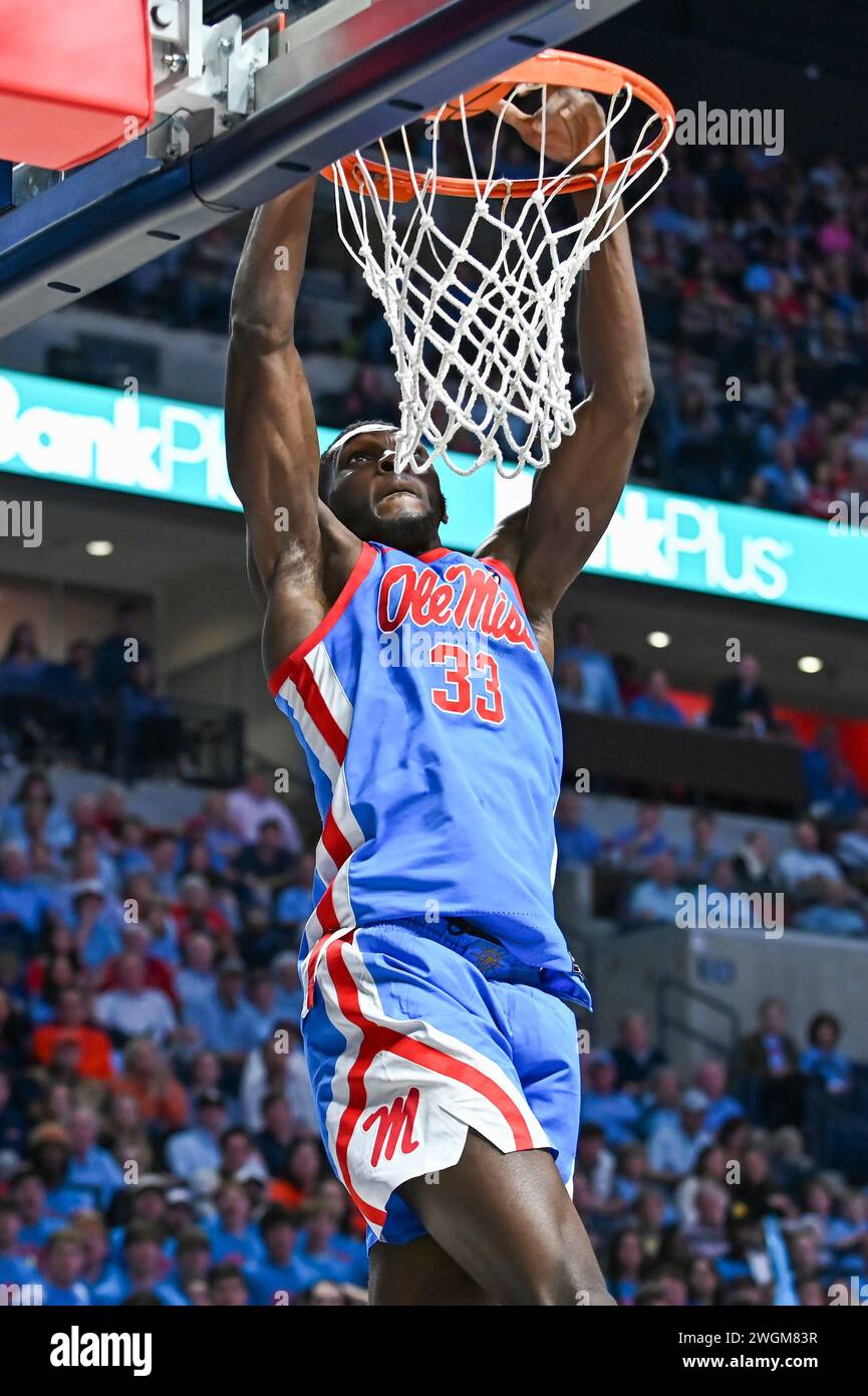 Oxford, MS, USA. 03rd Feb, 2024. Ole' Miss forward Moussa Cisse (33 ...