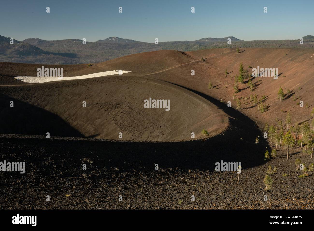 Patch Of Snow Remains On The Edge Of Cinder Cone in Lassen Volcanic ...