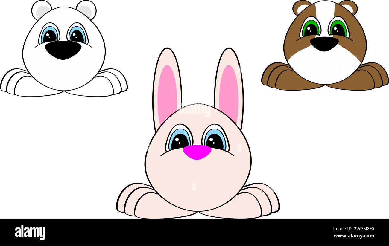 cute animals cartoon pack collection set illustration in vector format ...