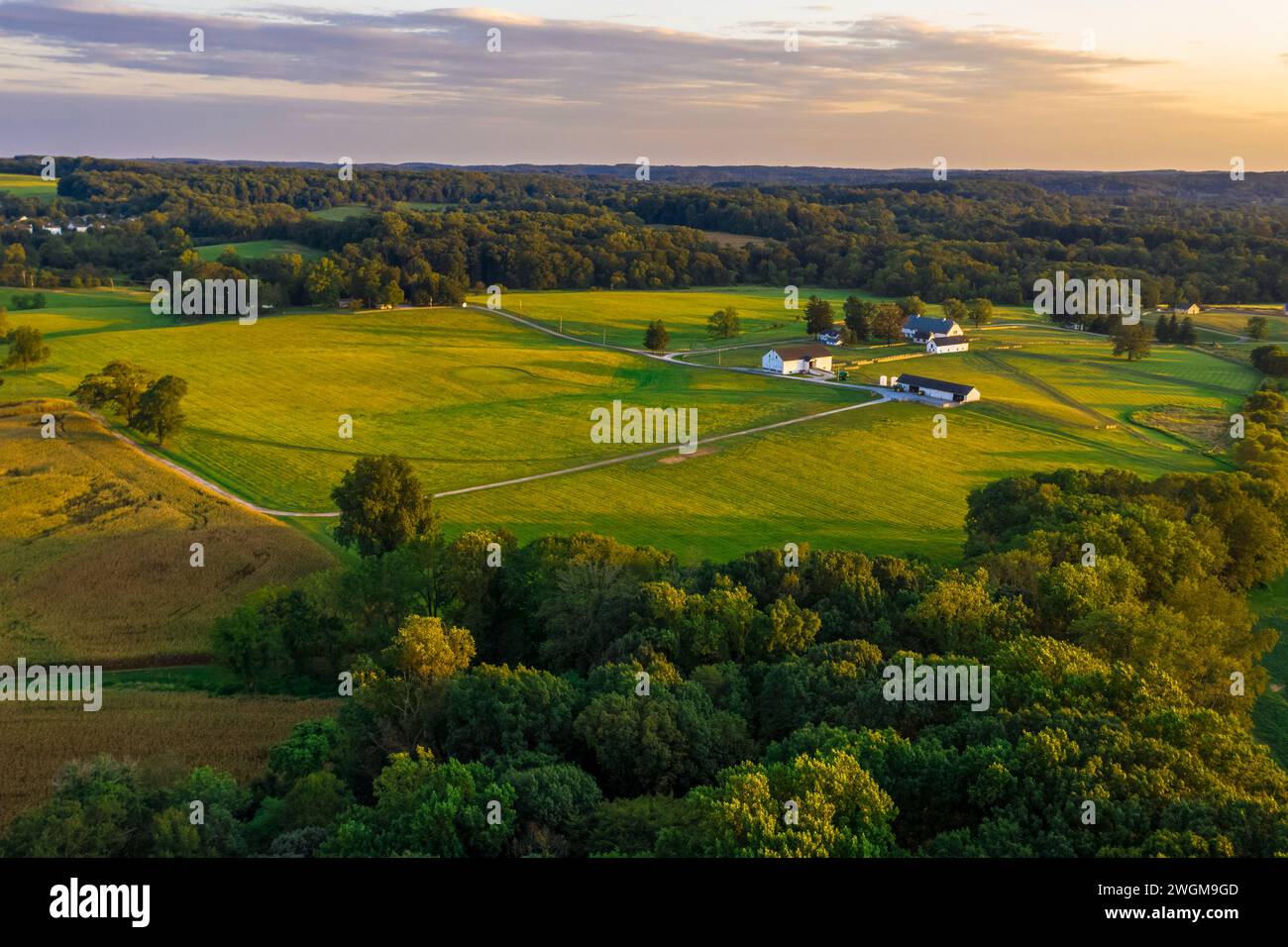 Aerial view of a farm in Pennsylvania Stock Photo - Alamy
