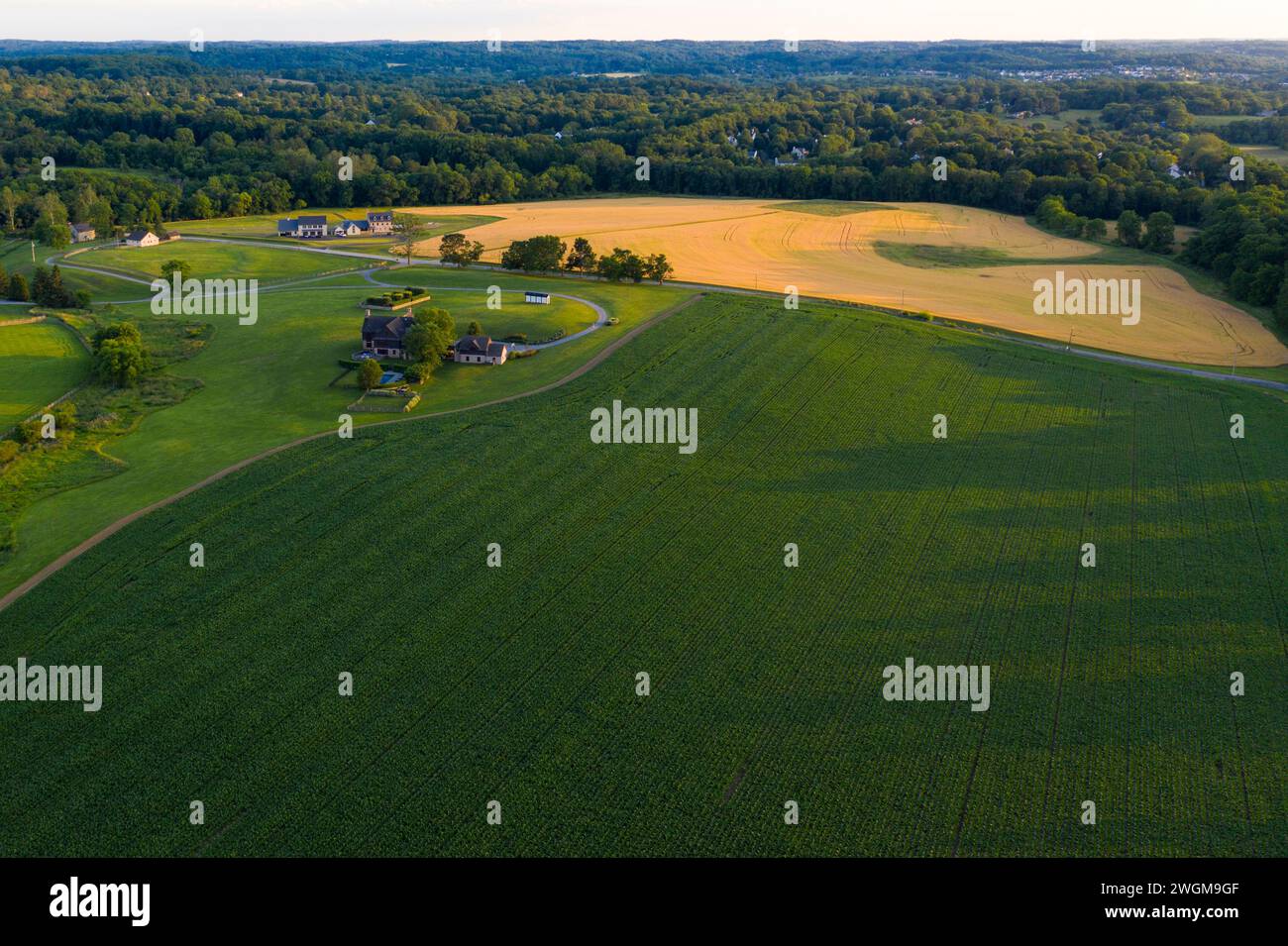 Aerial view of farm in West Chester, Pennsylvania Stock Photo - Alamy