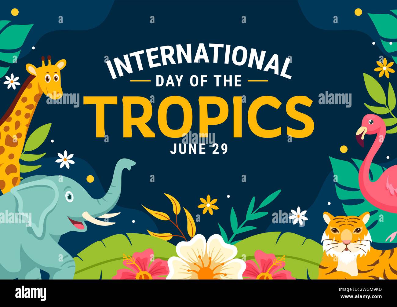 International Day of the Tropics Vector Illustration on 29 June with ...