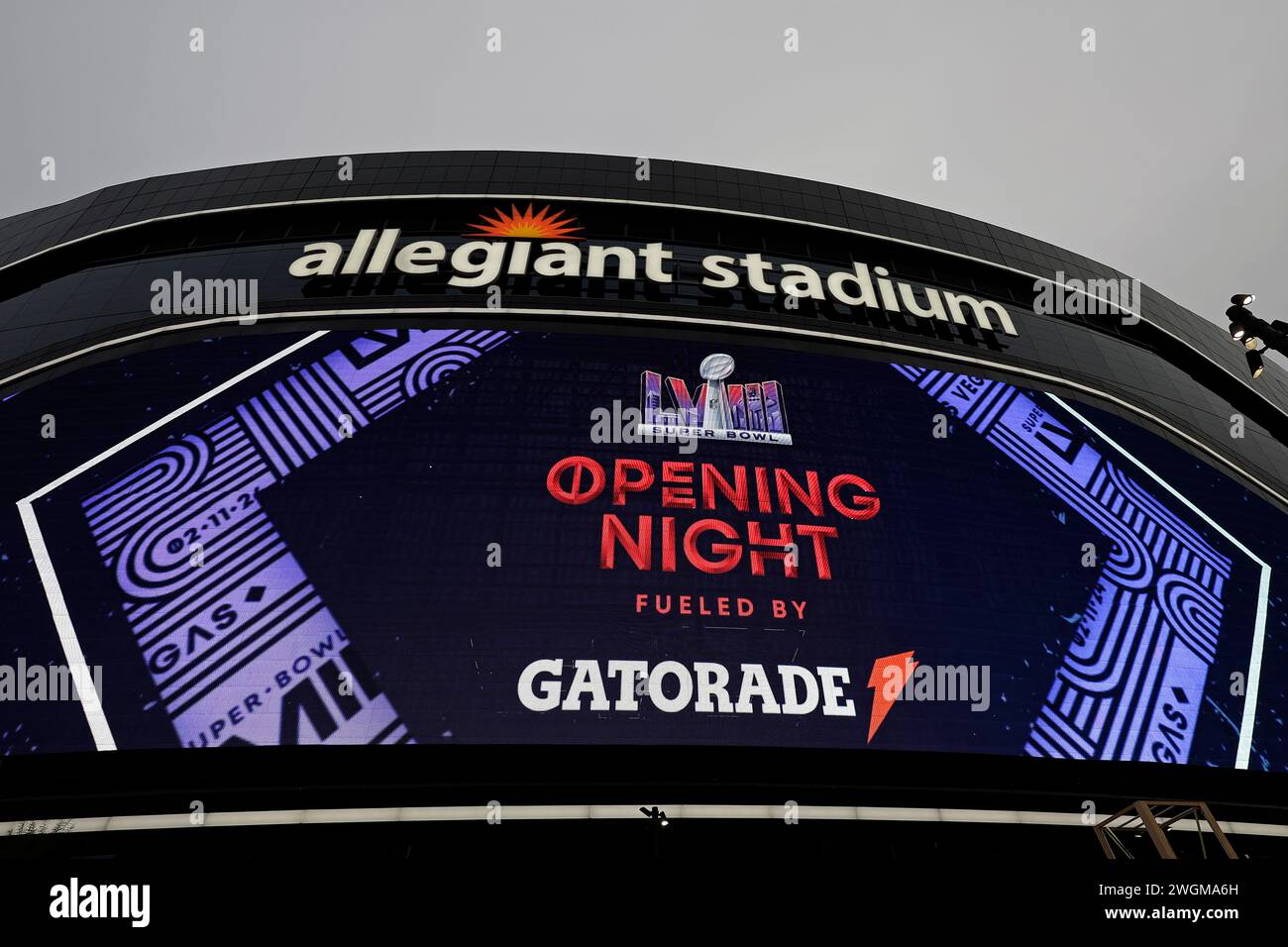 Allegiant Stadium during NFL football Super Bowl 58 opening night ...
