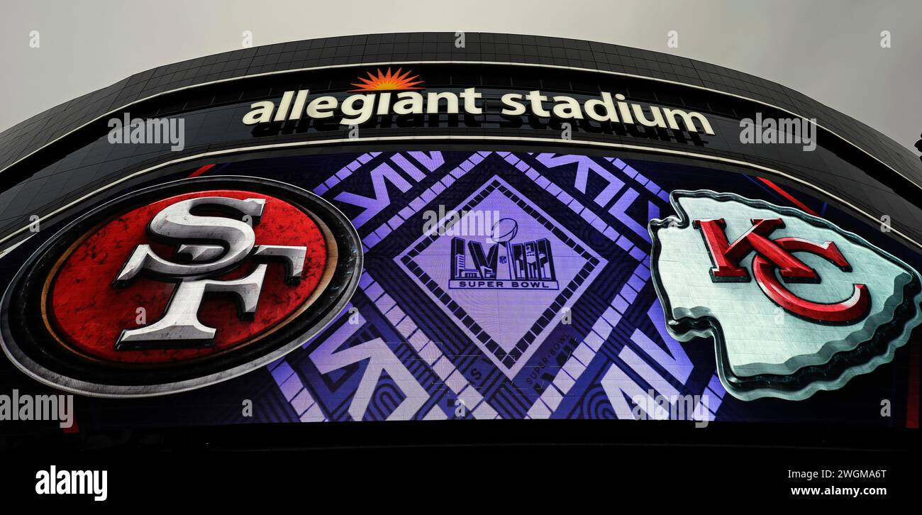 Allegiant Stadium during NFL football Super Bowl 58 opening night ...