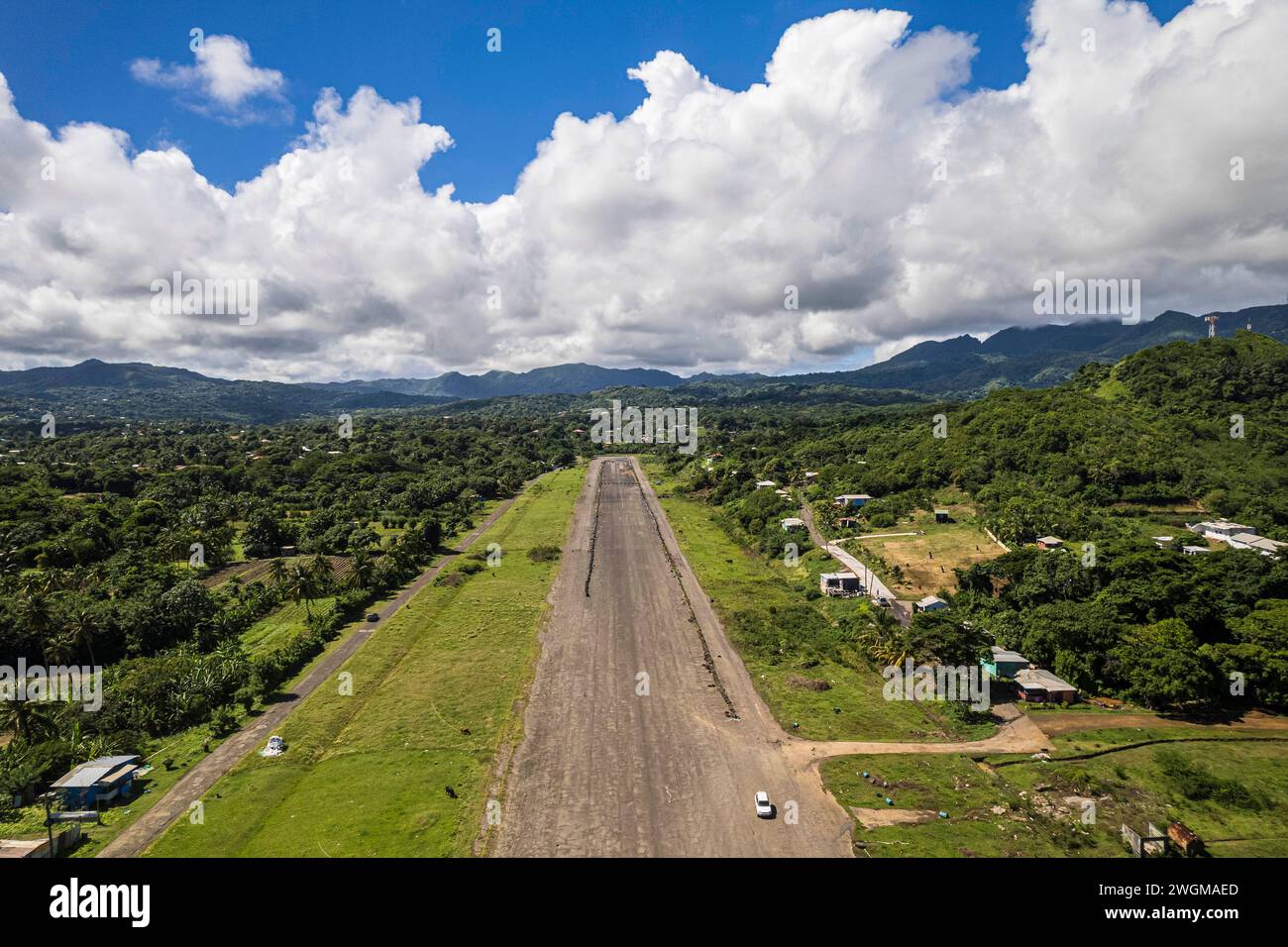 Pearl Airport, the island's former airport where the shells of ...