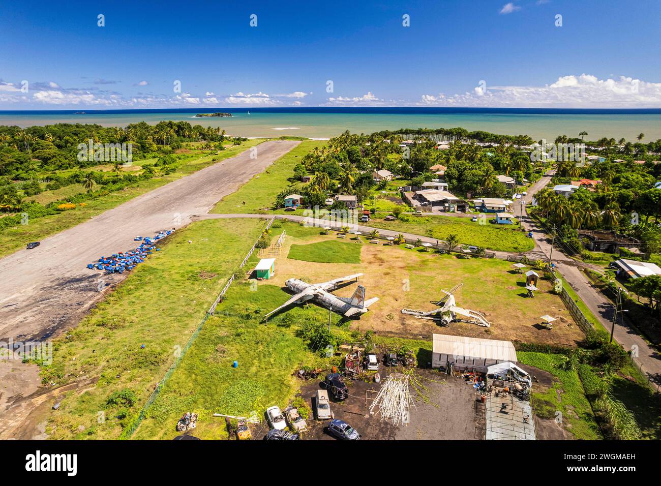 Pearl Airport, the island's former airport where the shells of ...