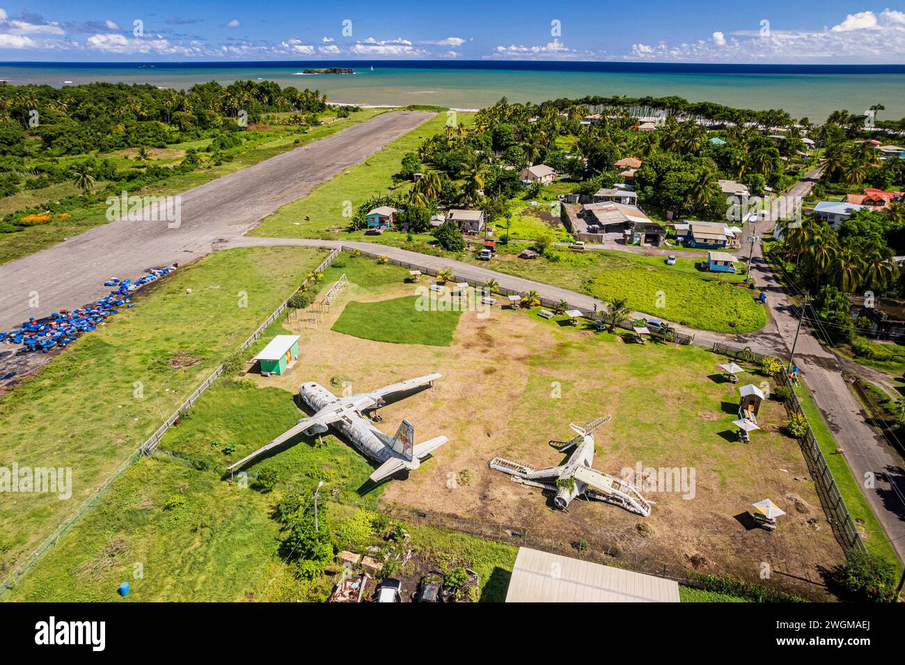 Pearl Airport, the island's former airport where the shells of ...