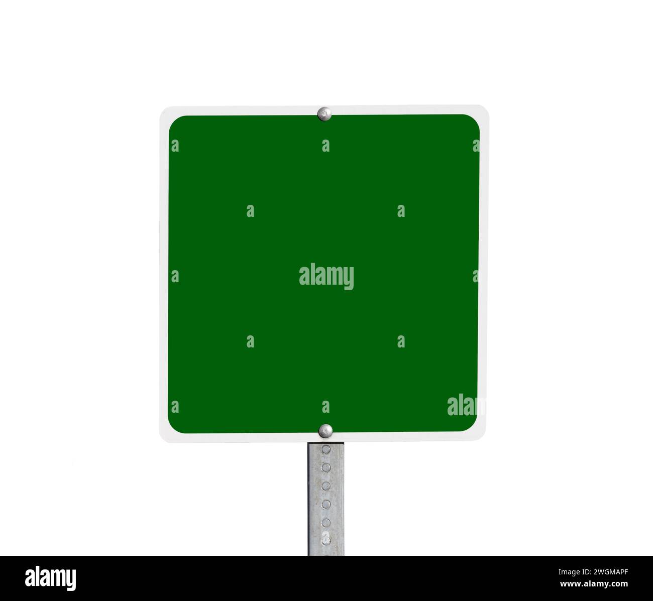 Blank green road sign isolated with cut out background Stock Photo - Alamy