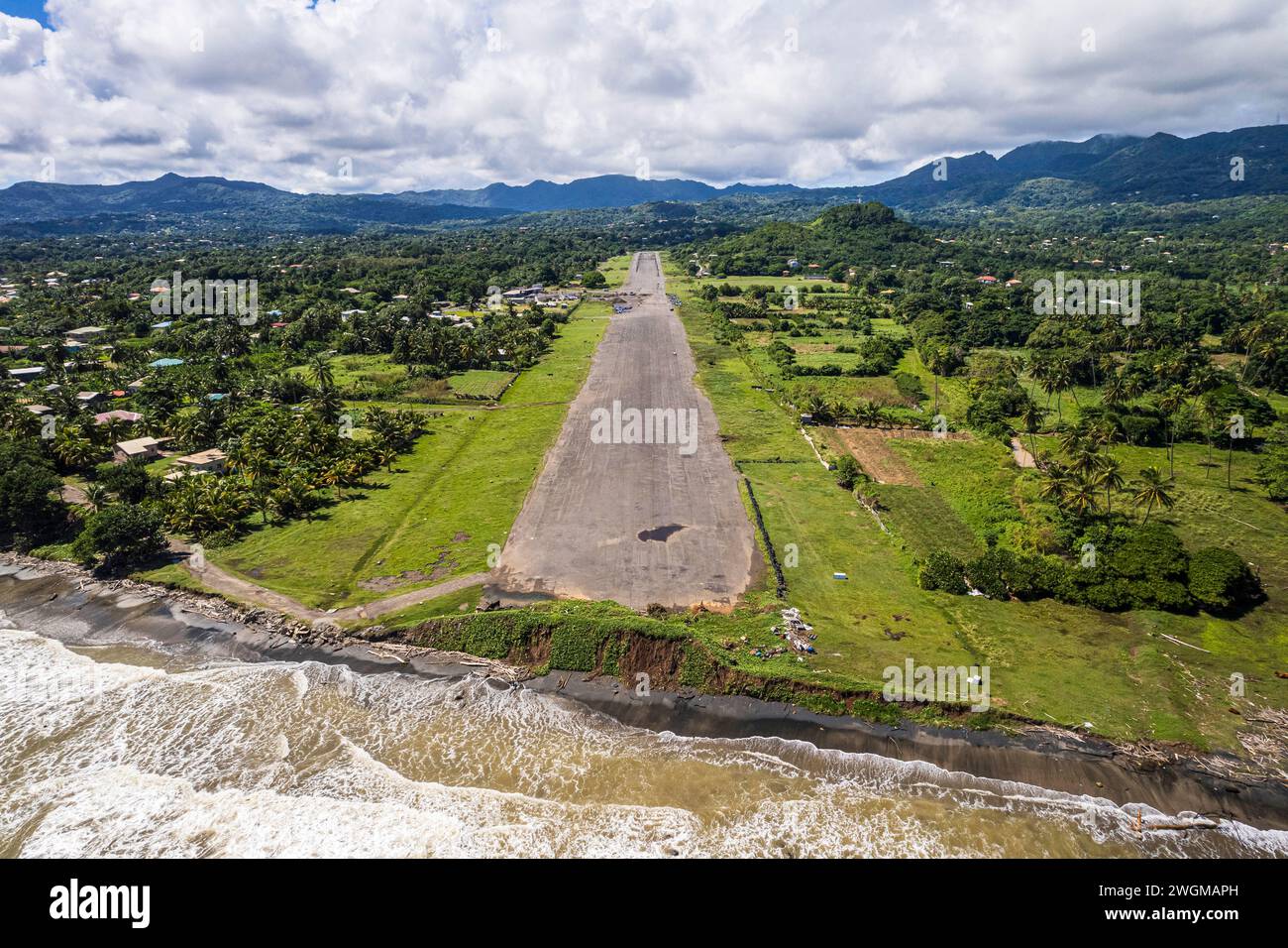 Pearl Airport, the island's former airport where the shells of ...