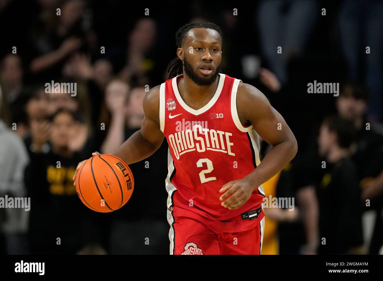 Ohio State guard Bruce Thornton (2) drives up court during the first ...