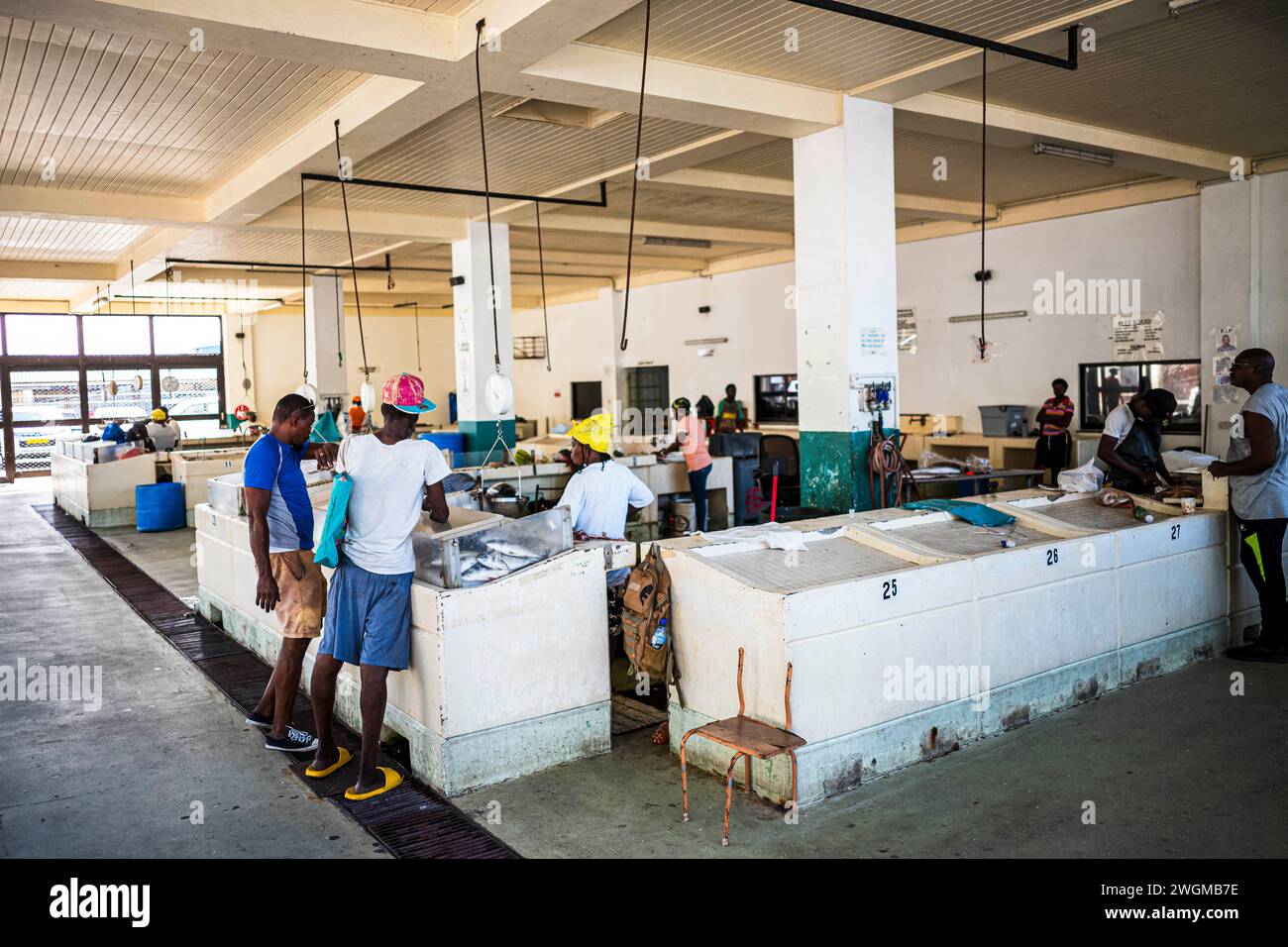 St. George's Fish Market, Grenada, West Indies Stock Photo - Alamy