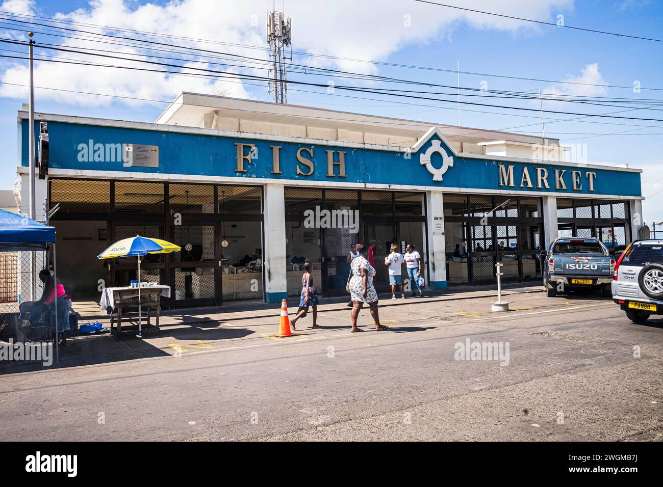 St. George's Fish Market, Grenada, West Indies Stock Photo - Alamy