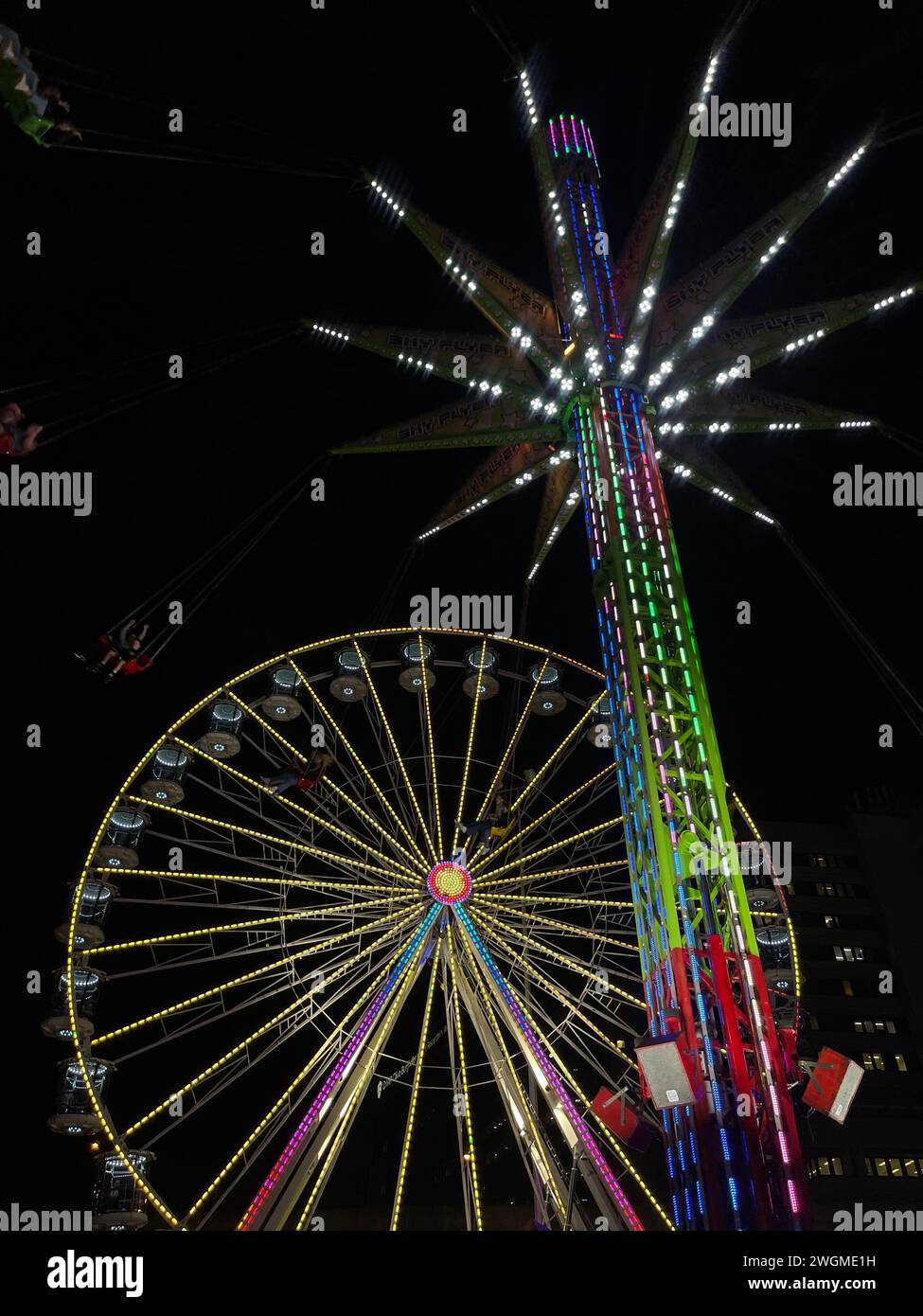 The Ekka carnival rides, Ferris wheel, Brisbane, Australia Stock Photo ...