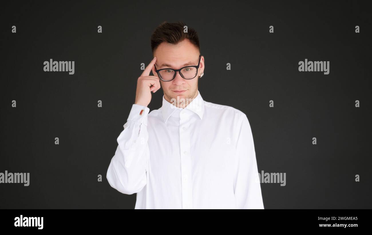 Smart idea think gesture memorize hi-res stock photography and images ...