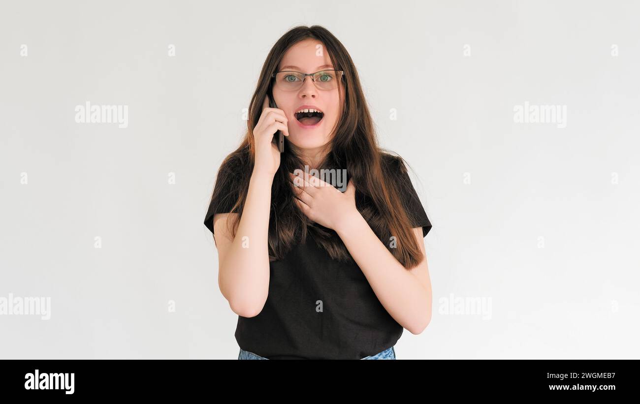 Mobile surprise winner joy hi-res stock photography and images - Alamy
