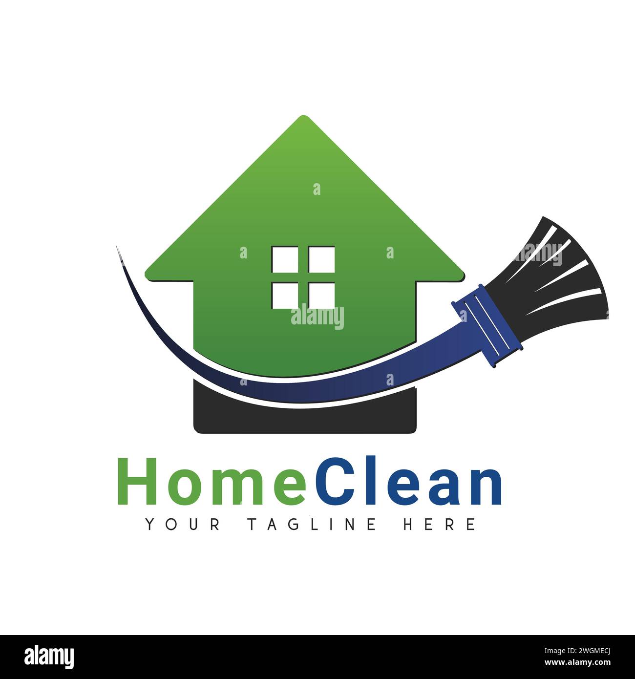 Home Clean Logo Design House Cleaning Service Logotype Home wit Brush ...