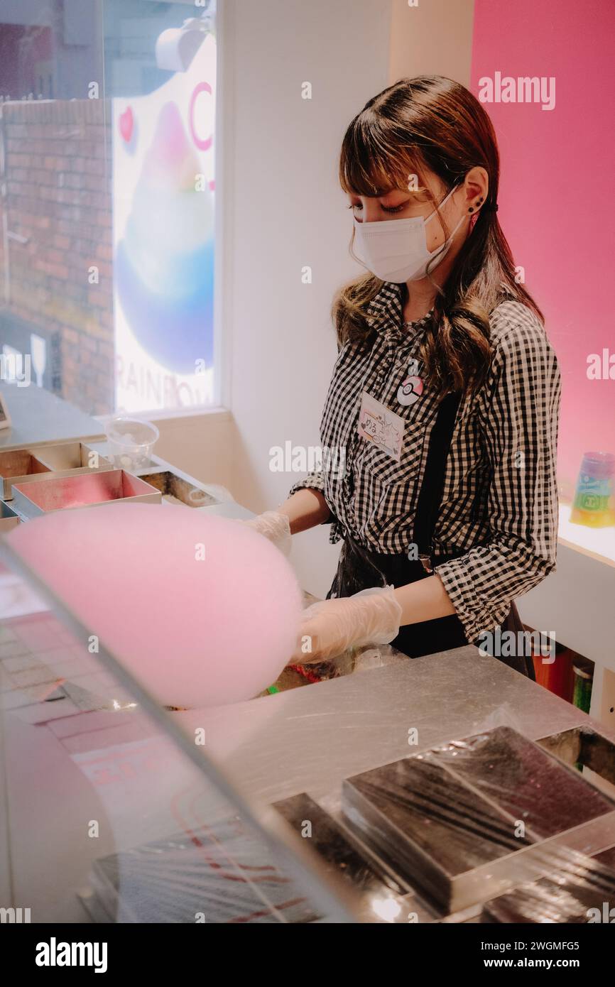 Japanese street food rainbow cotton candy fairy flood, Tokyo, Japan ...