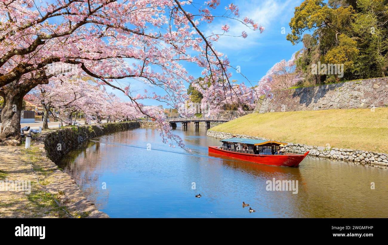 Shiga, Japan - April 3 2023: Hikone Castle Yakatabune Cruise is a ...