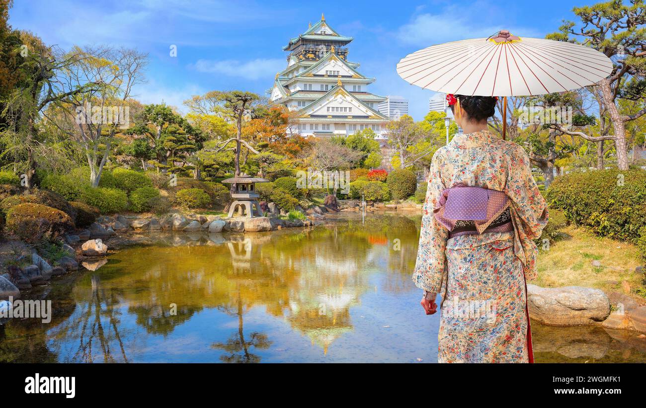 Osaka, Japan - April 4 2023: Osaka Castle dates back to 1583, it's one ...