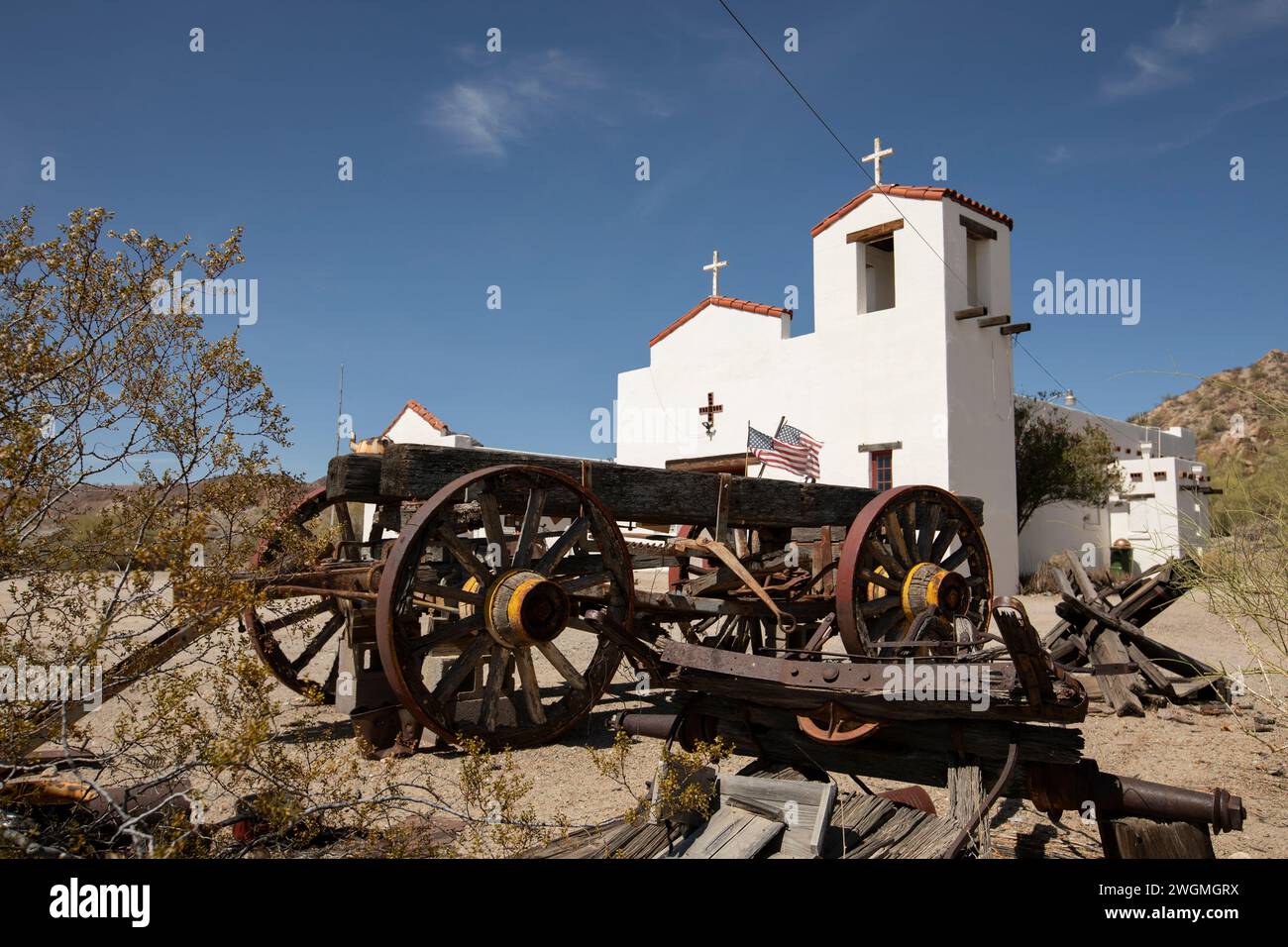 Daytime view of historic buildings in downtown Ajo, Arizona, USA Stock ...