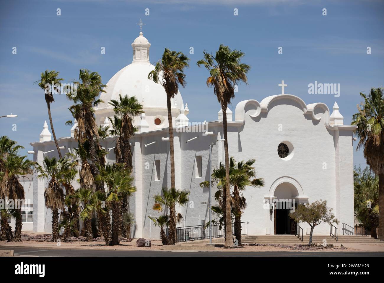 Daytime view of historic buildings in downtown Ajo, Arizona, USA Stock ...