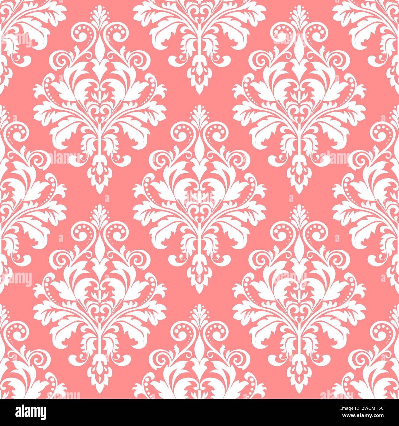 Floral pattern. Wallpaper baroque, damask. Seamless vector background ...