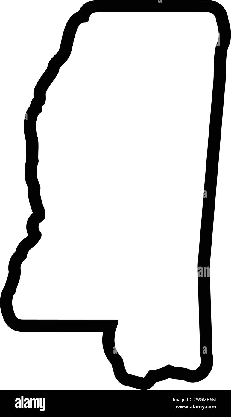 Mississippi map vector vectors Black and White Stock Photos & Images ...