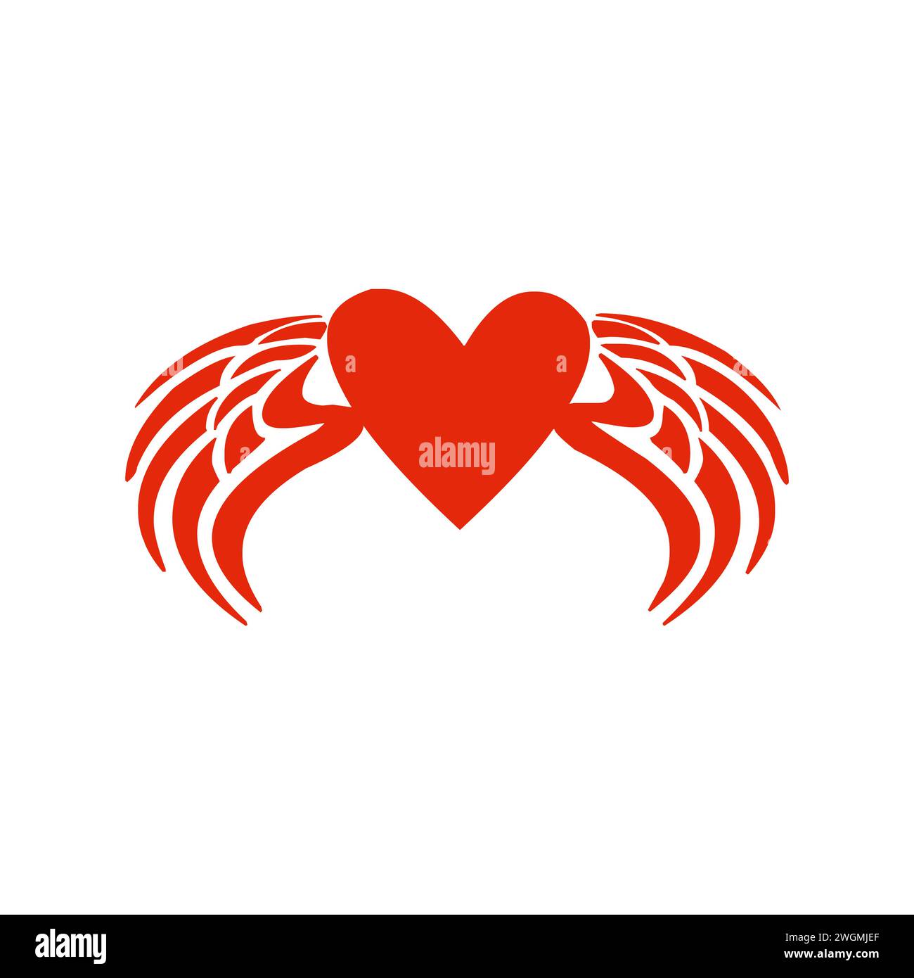 Red heart wings cartoon hi-res stock photography and images - Alamy