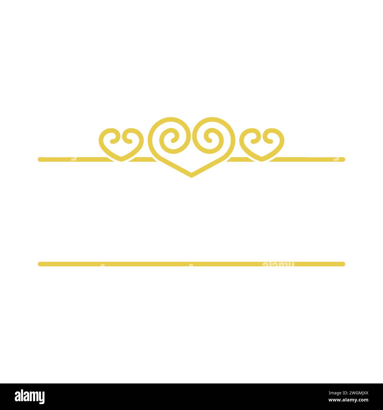 Golden Linear Hearts Ornamental Border Stock Vector Image & Art - Alamy