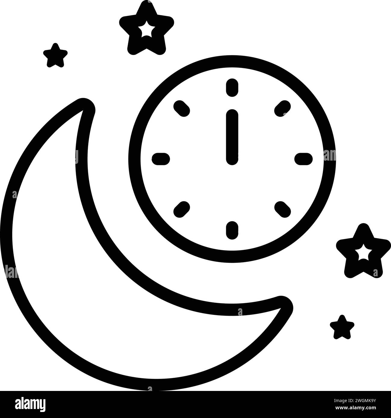 Midnight icon Black and White Stock Photos & Images - Alamy