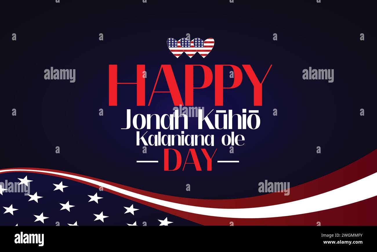 Happy Prince Kuhio Day text illustration design Stock Vector Image ...
