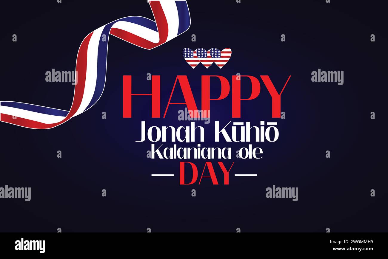 Happy Prince Kuhio Day text illustration design Stock Vector Image ...