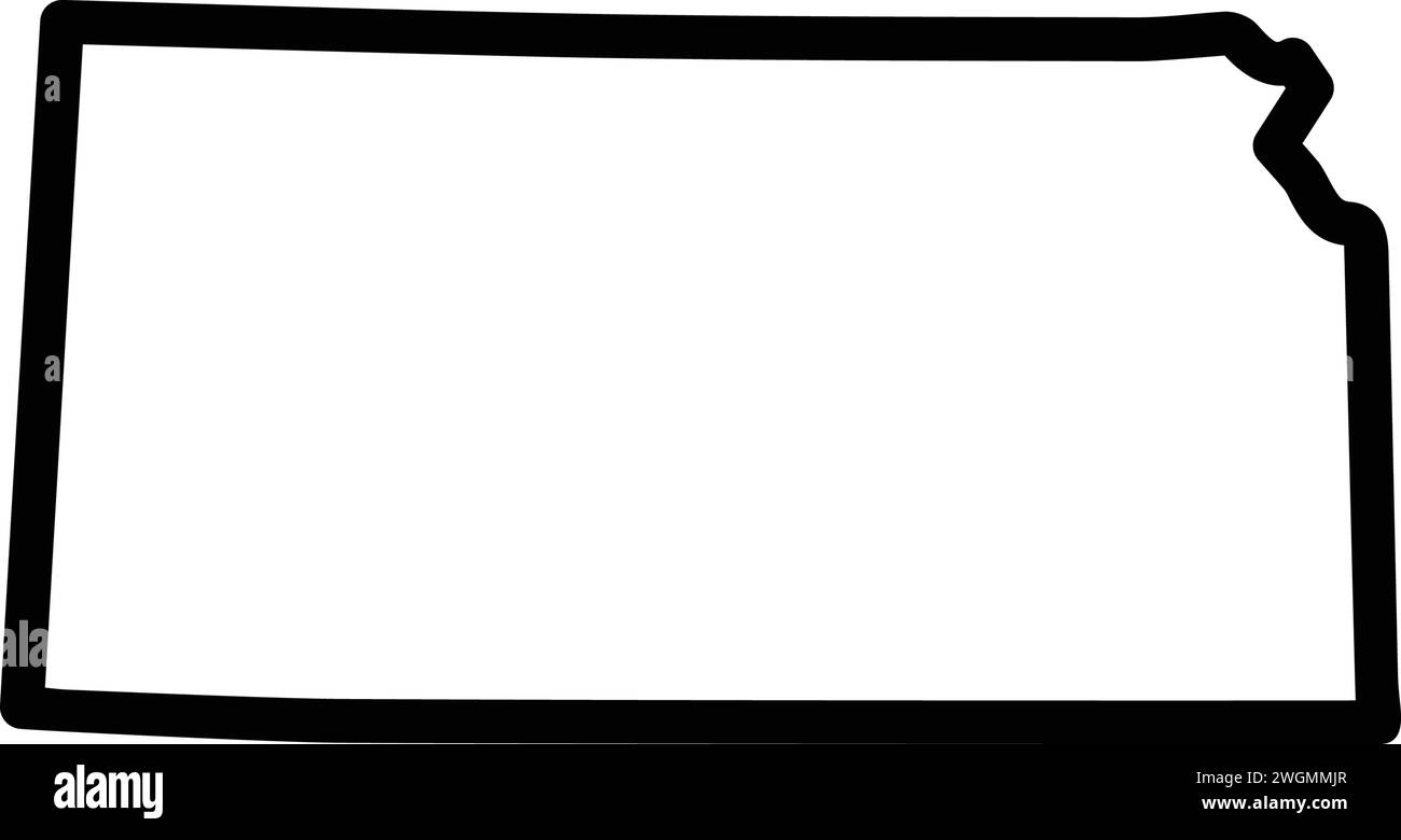 Map of kansas state Black and White Stock Photos & Images - Alamy