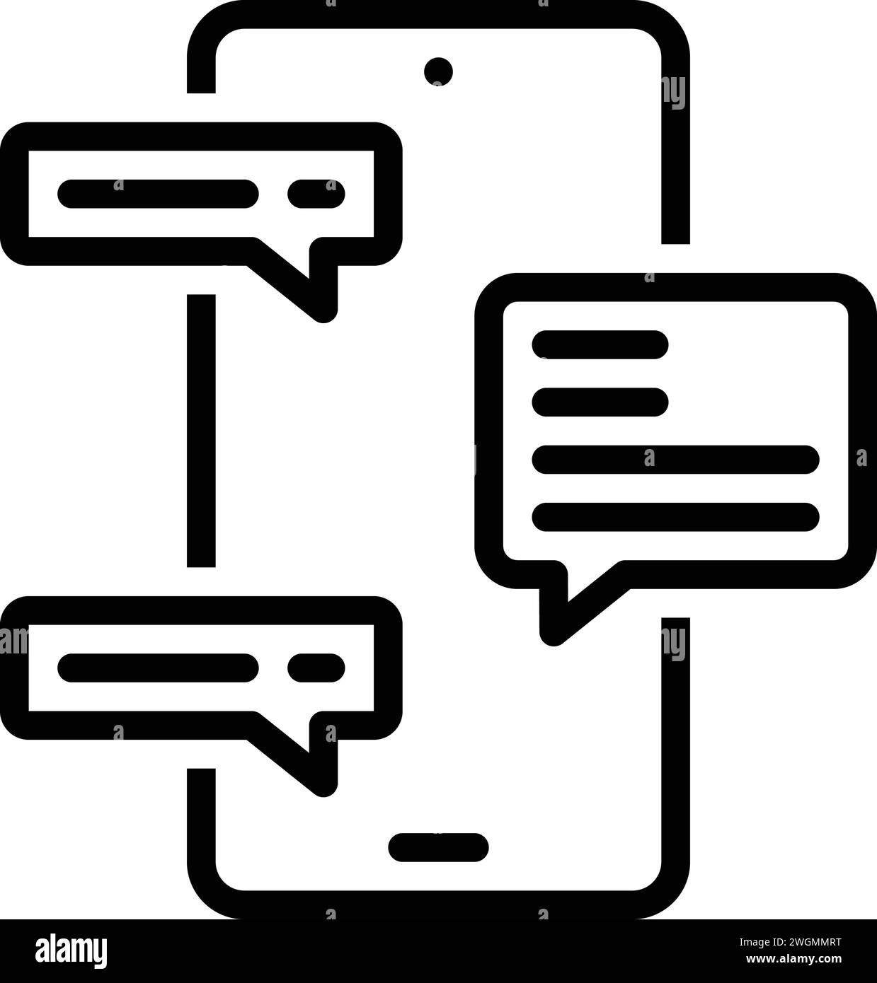 Text messaging shape Black and White Stock Photos & Images - Alamy