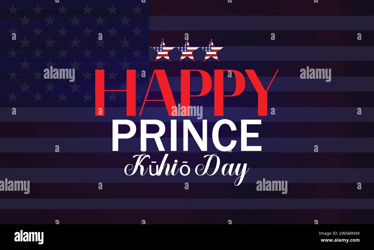 Happy Prince Kuhio Day text illustration design Stock Vector Image ...