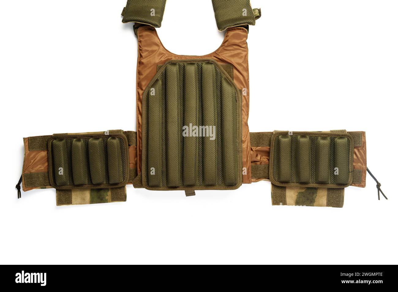 Camouflage bulletproof vest isolated on white background Stock Photo ...