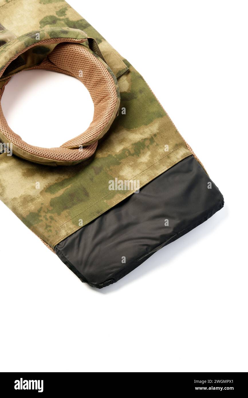 Tactical neck protection module isolated on white Stock Photo - Alamy