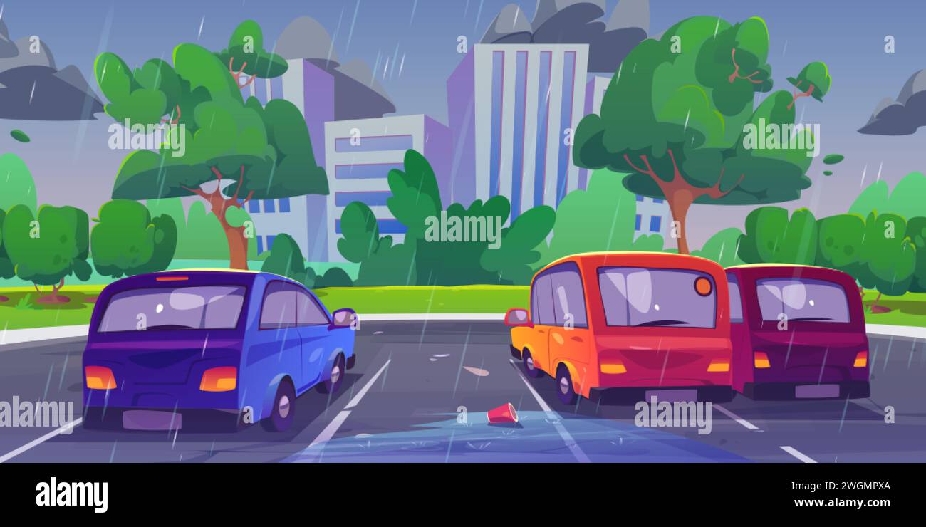 Wet car park Stock Vector Images - Alamy