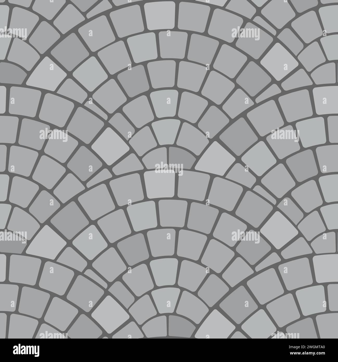 Cobble fan or European pavement tile pattern, grey cobblestone for ...