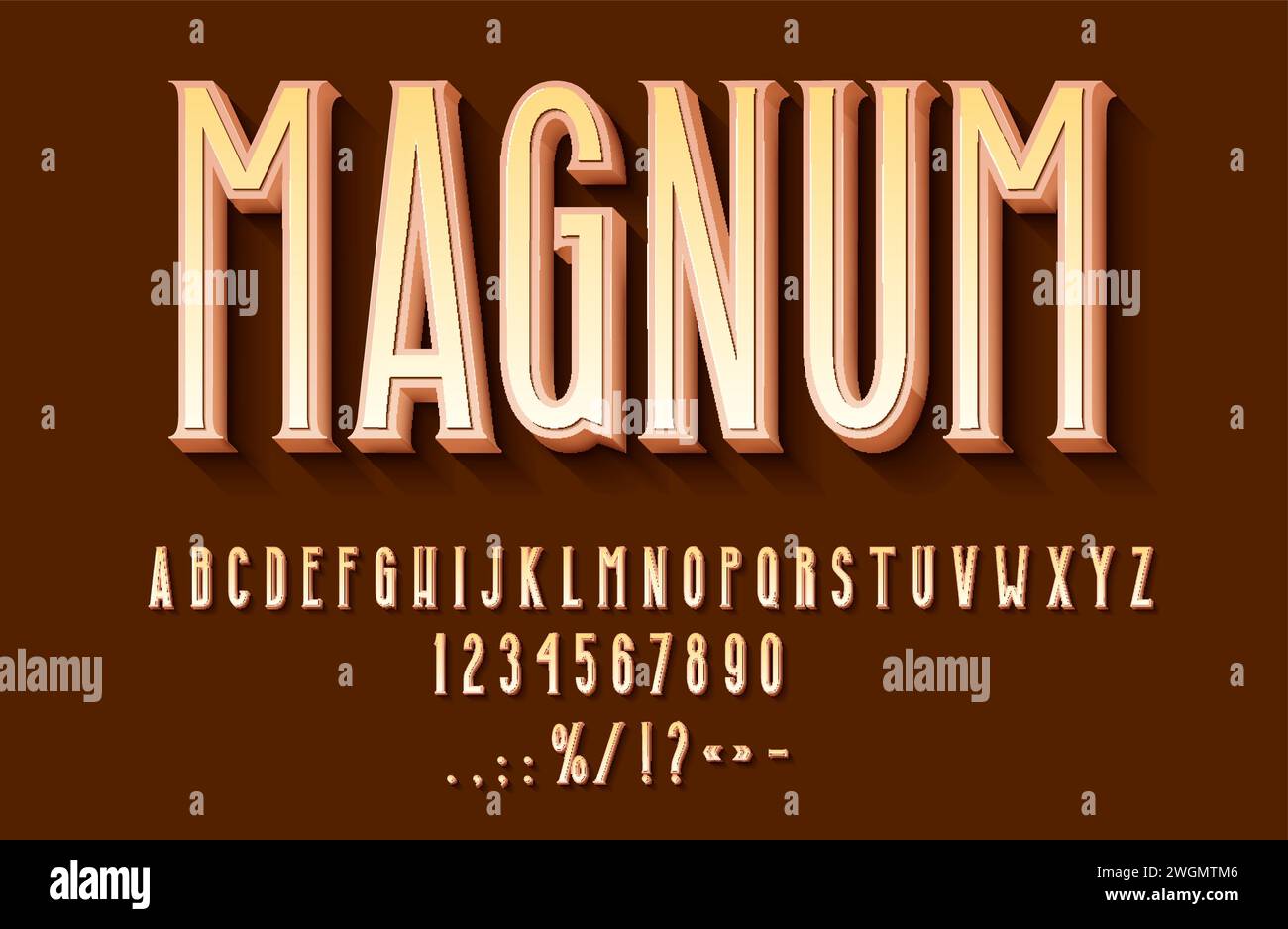 Vintage tall font, condensed type or serif typeface with English ...