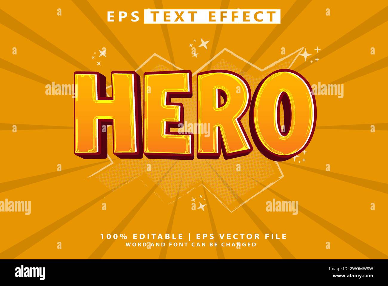 Vector text style effect with Hero Stock Vector Image & Art - Alamy