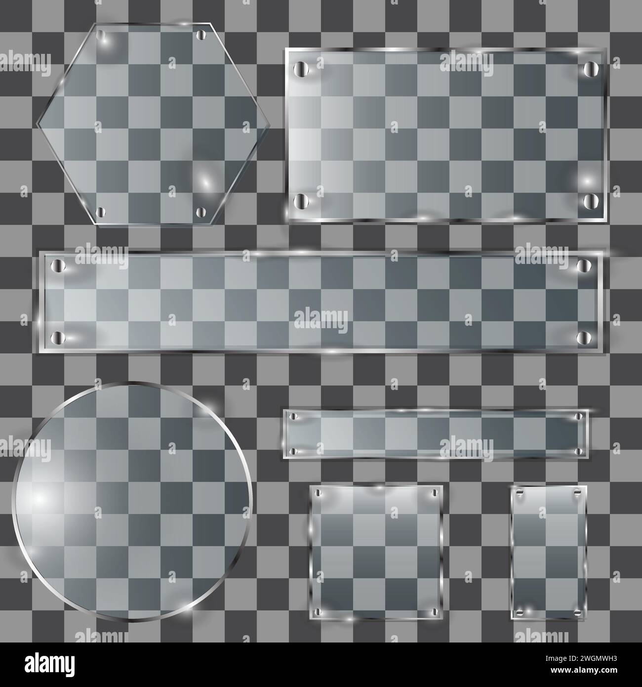 Glass plates set. Glass on transparent background vector illustration ...